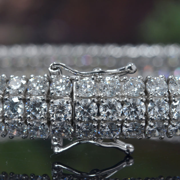 Round Cut Tennis Bracelet Lab Grown Diamond, 3 Row Round cut Bracelet – Kingofjewelry.com