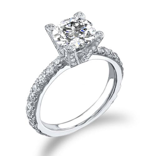 Natural Pave Prong Accent Diamond Engagement Ring – Kingofjewelry.com