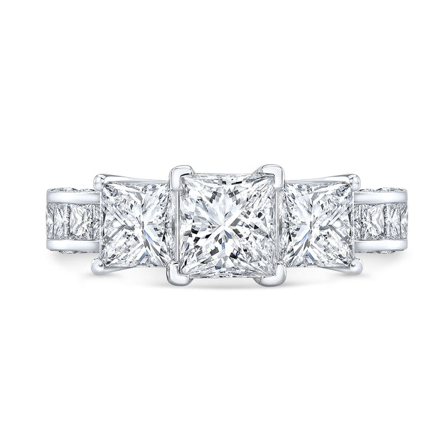 Princess & Pave Diamond Engagement Ring | Custom made Engagement Rings ...