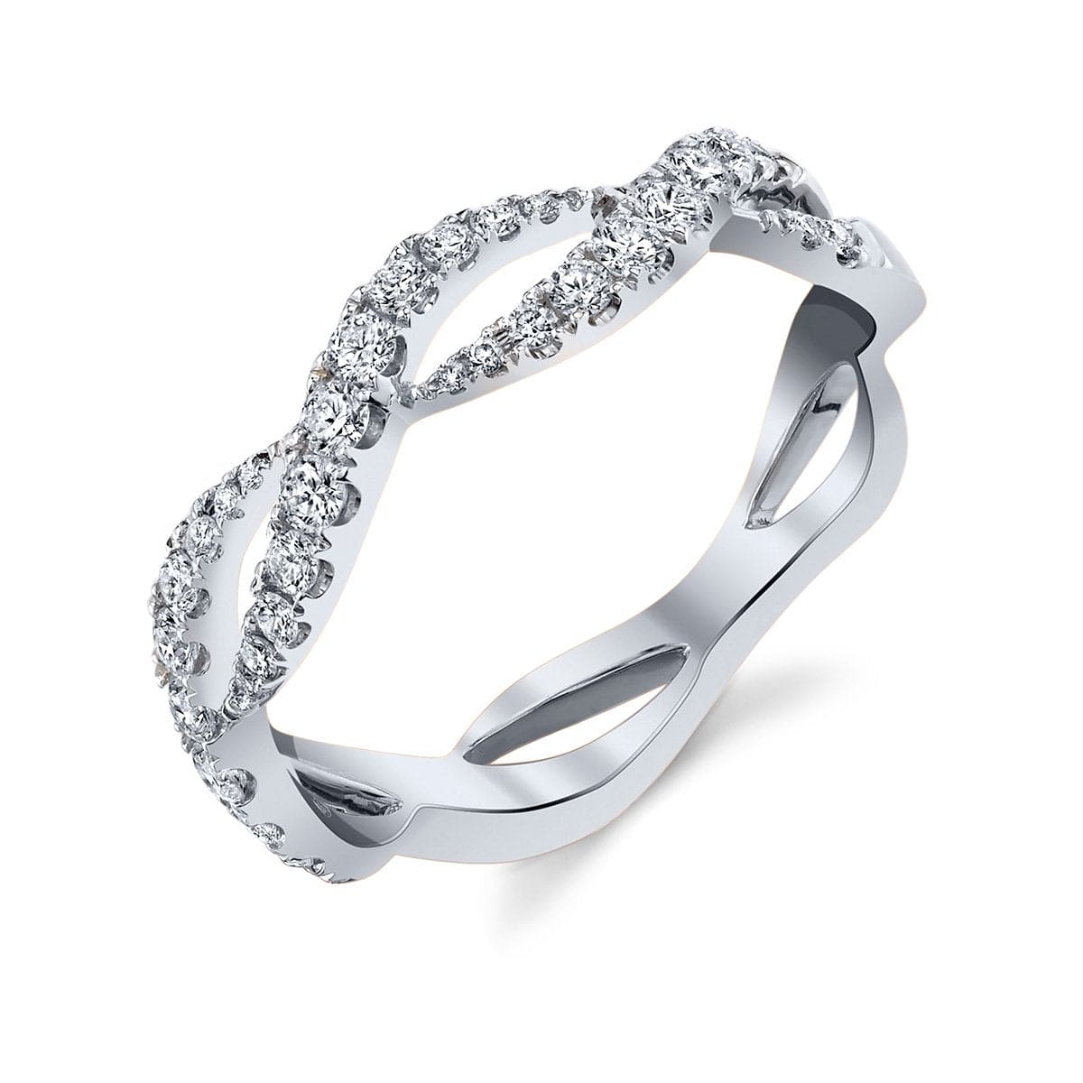 diamond infinity ring silver