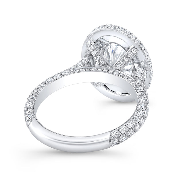 Double Halo 3 Row Pave Hidden Halo Engagement Ring – Kingofjewelry.com